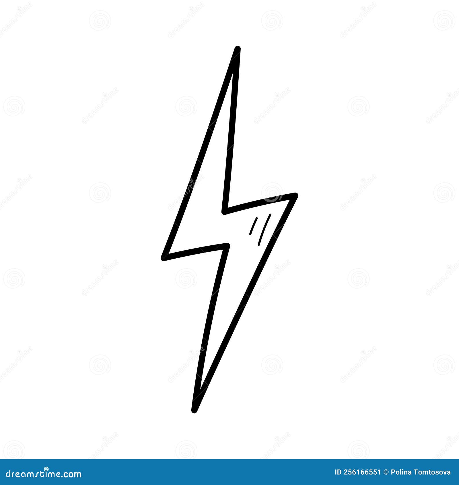 Hand Drawn Electric Lightening Element Stock Vector - Illustration of ...
