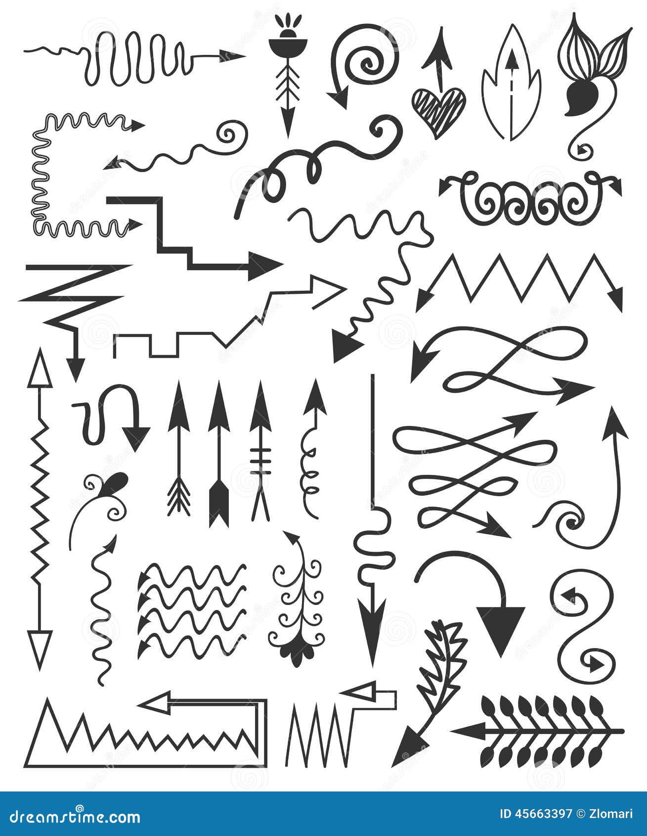 Hand drawn elements. stock vector. Illustration of creative - 45663397