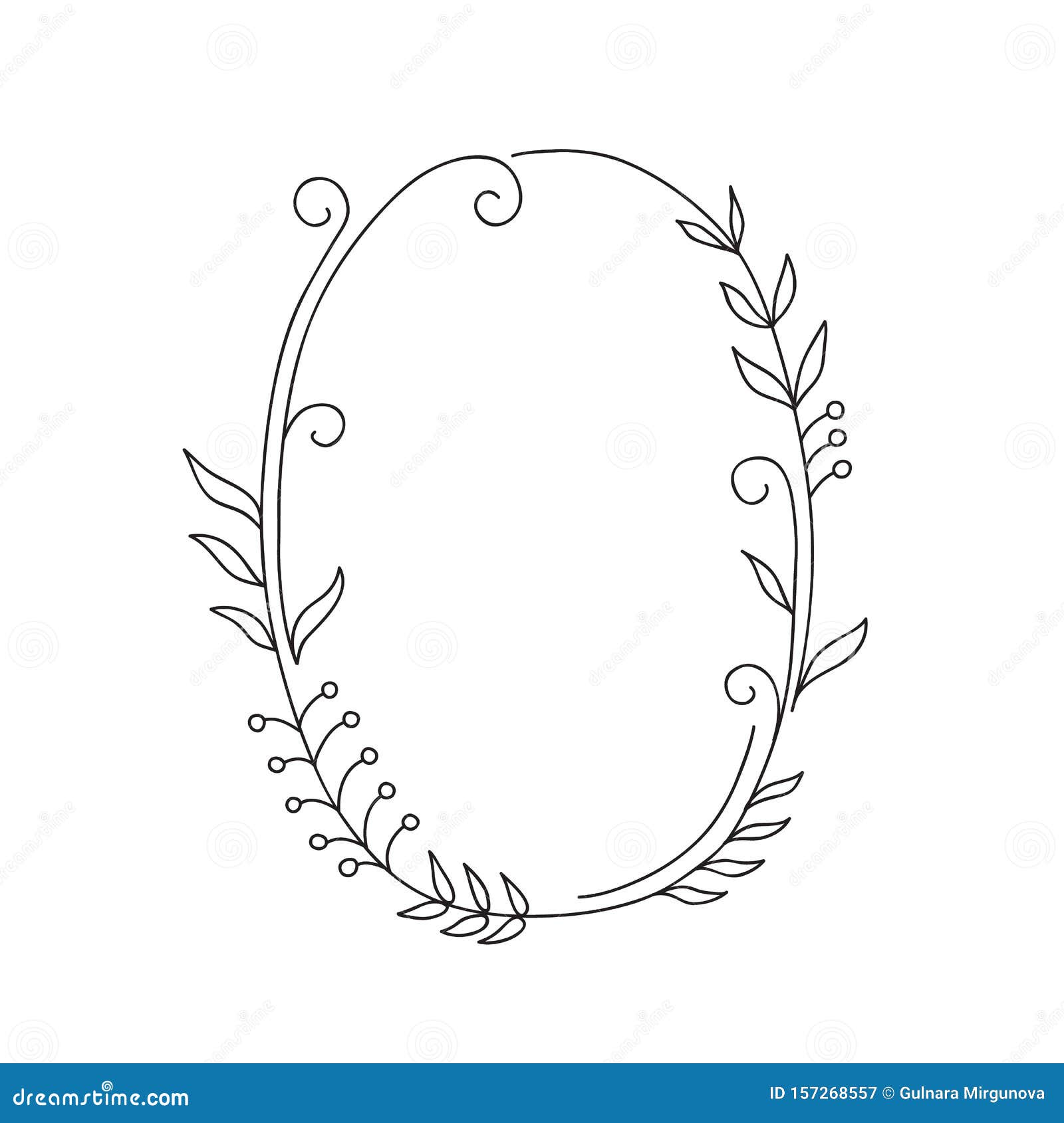 Hand Drawn Ellipse Floral Doodle Frame, Stock Vector - Illustration of ... Hand Drawn Ellipse Floral Doodle Frame, Stock Vector - Illustration of ...