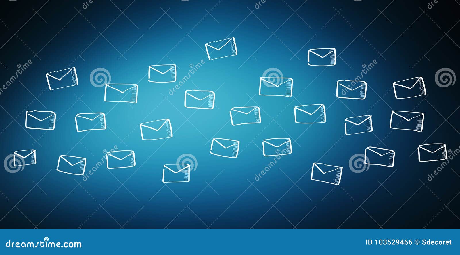 Hand drawn email flying stock illustration. Illustration of message ...