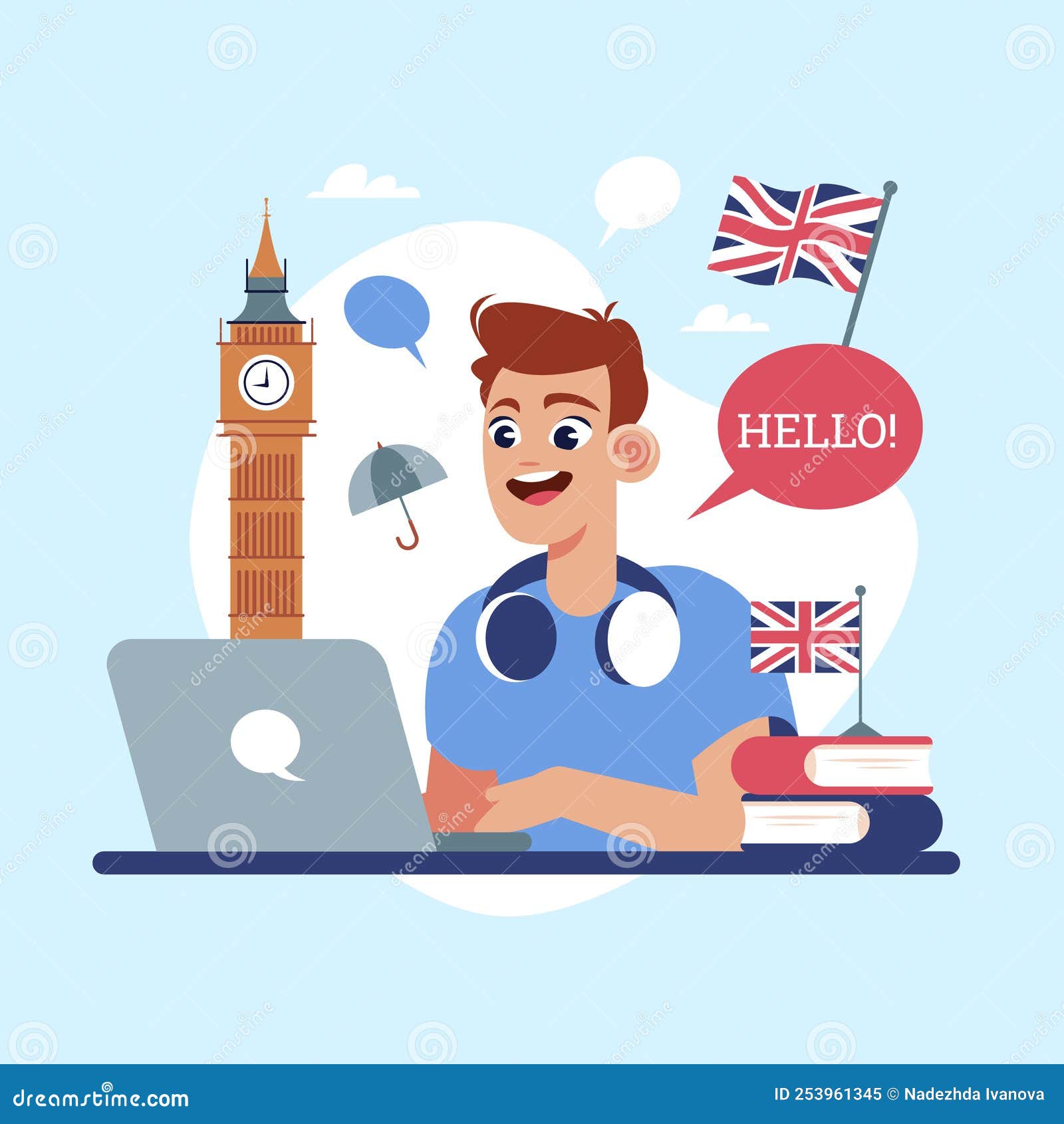 English School For Children. Learn Language. Education Vector ...