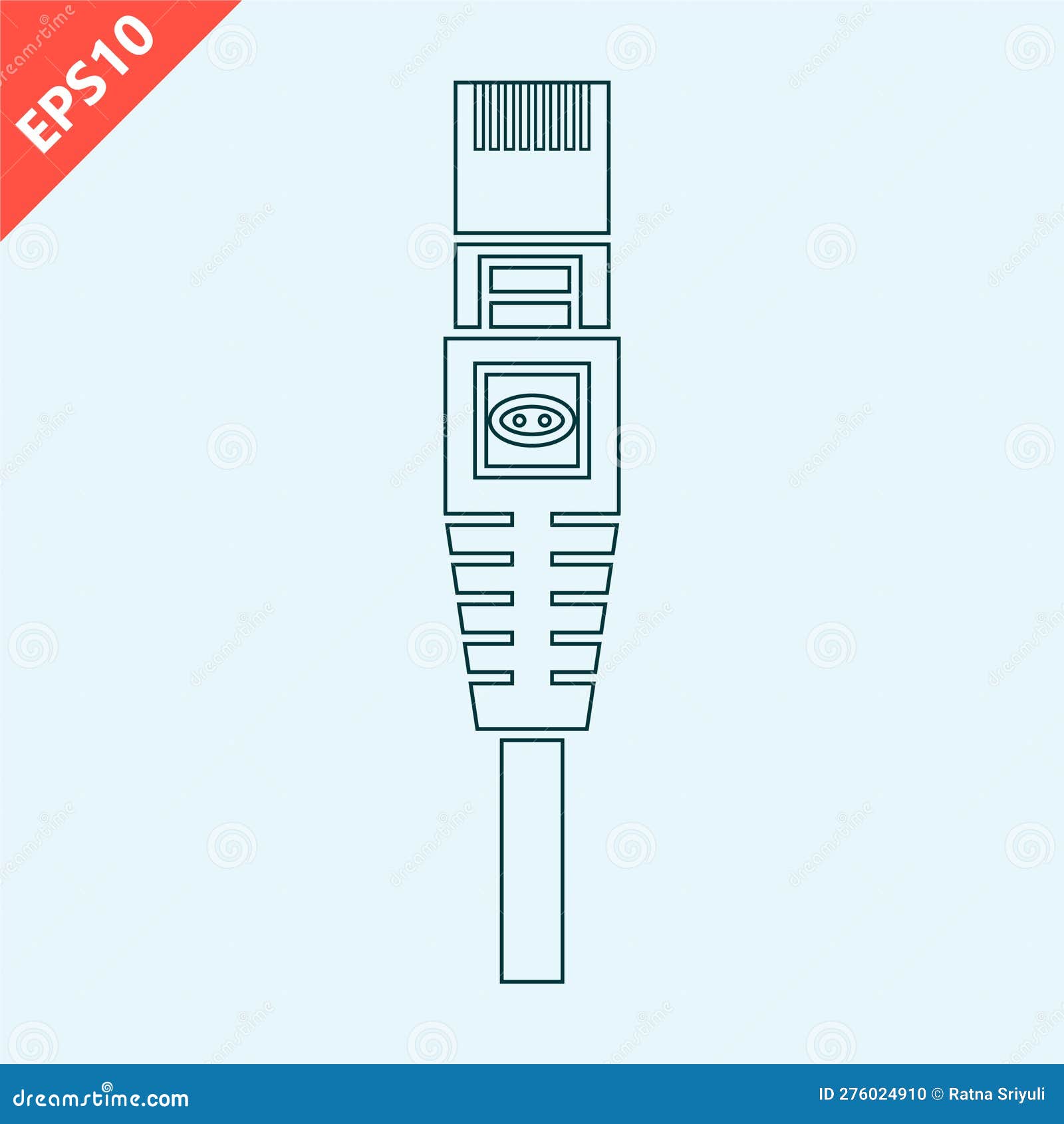 Hand Drawn Ethernet Cable Vector Icon Design Flat Isolated Illustration ...