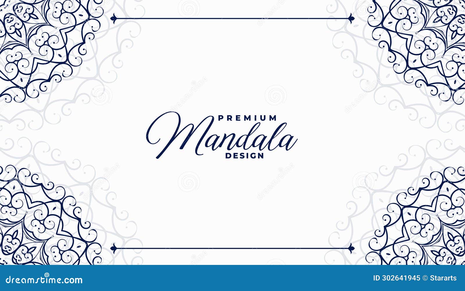 Hand Drawn Ethnic Mandala Pattern Border Background Design Stock Vector ...