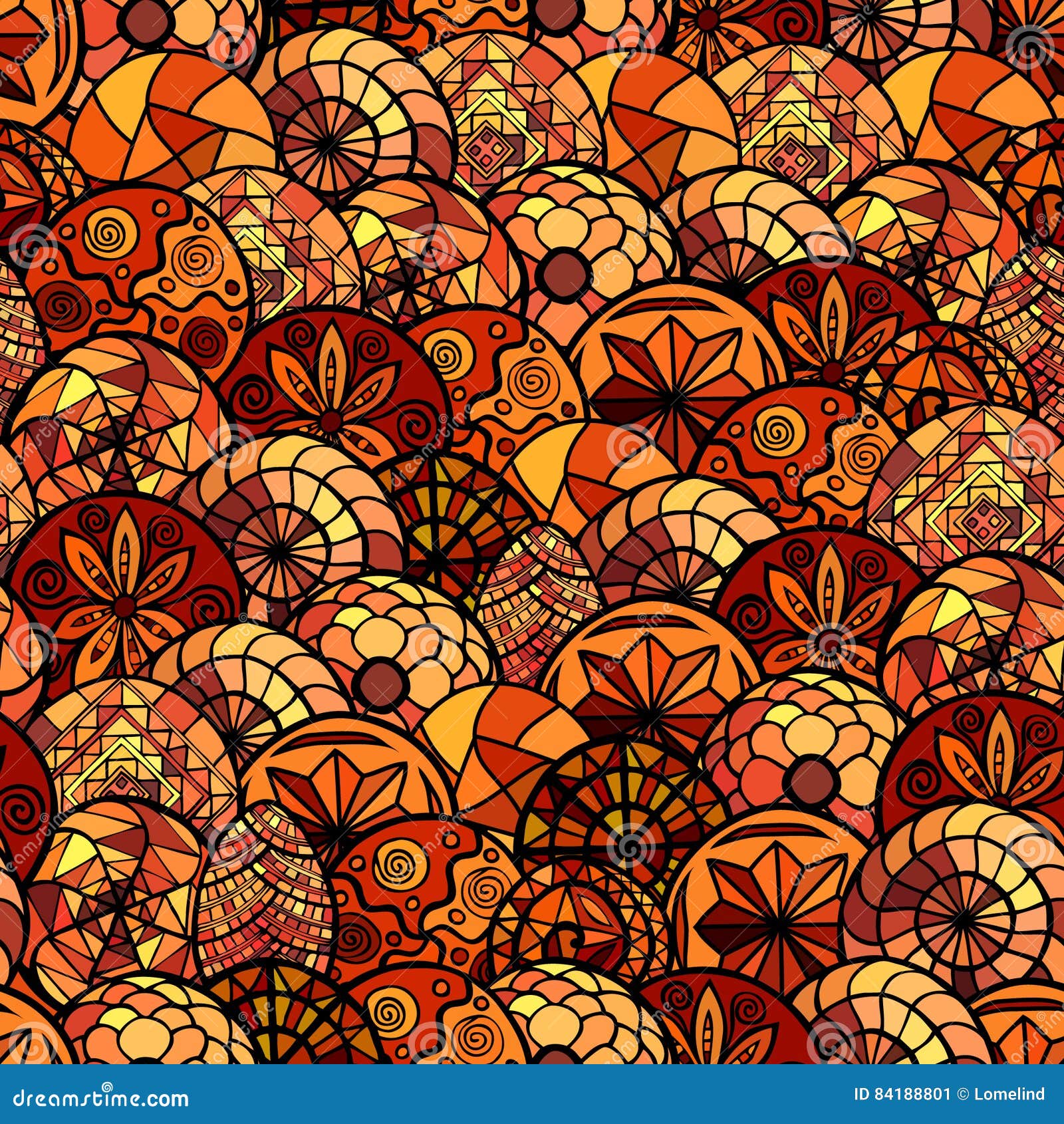 Hand Drawn Ethnic Seamless Pattern Stock Illustration - Illustration of ...