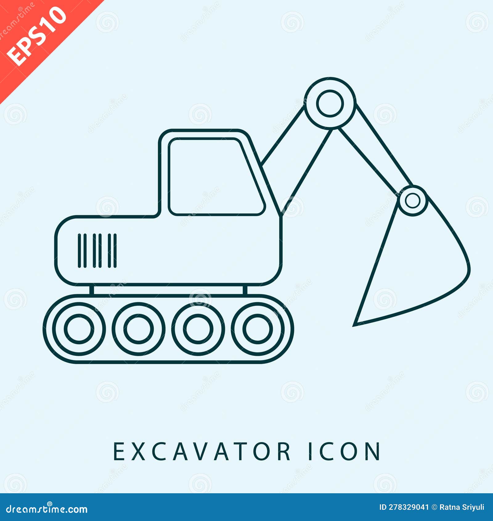 Hand Drawn Excavator Demolition Icon Design Template Flat Isolated ...