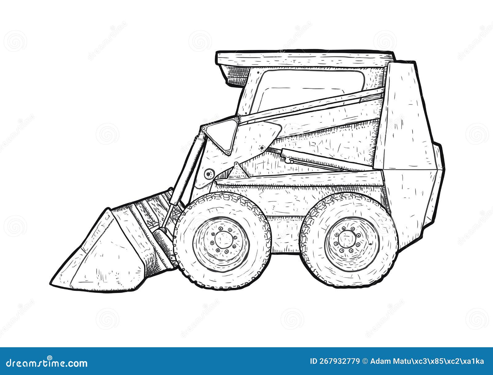 Hand drawn excavator stock vector. Illustration of symbol - 267932779