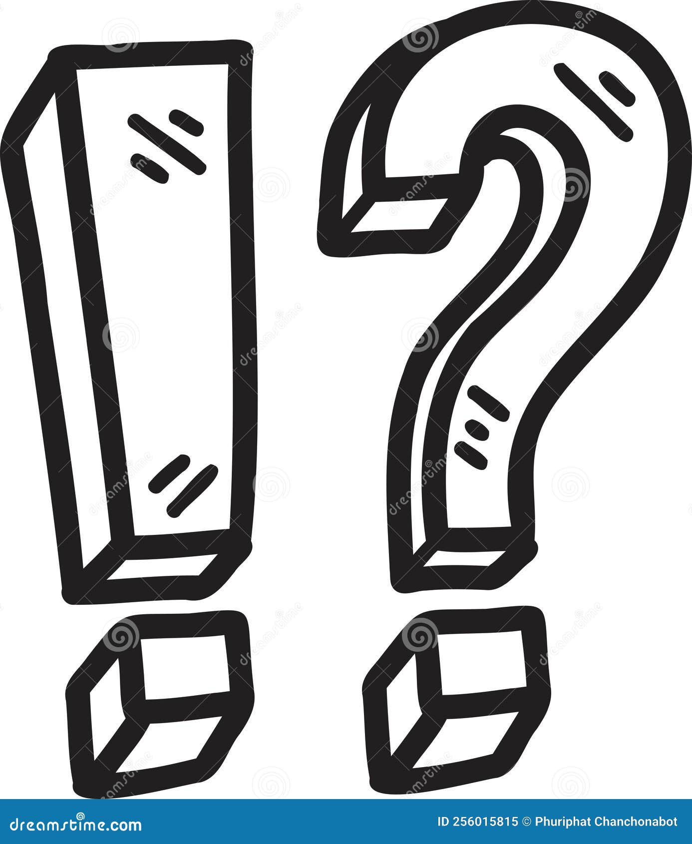 Hand Drawn Exclamation Mark Illustration Stock Vector - Illustration of ...