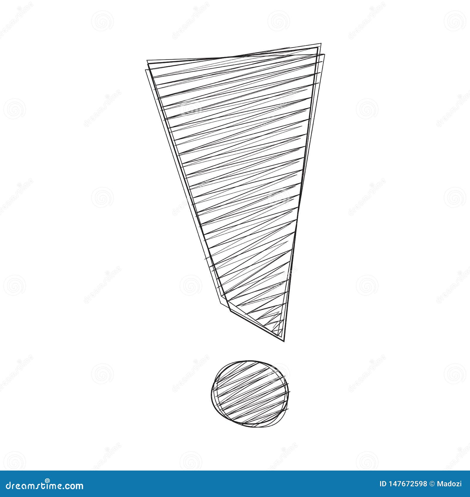 Hand Drawn Exclamation Mark Stock Illustration - Illustration of ...