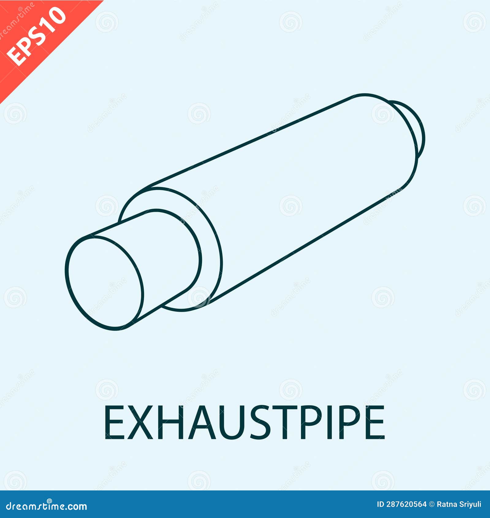 Hand Drawn Exhaust Pipe Design Vector Flat Isolated Illustration Stock ...