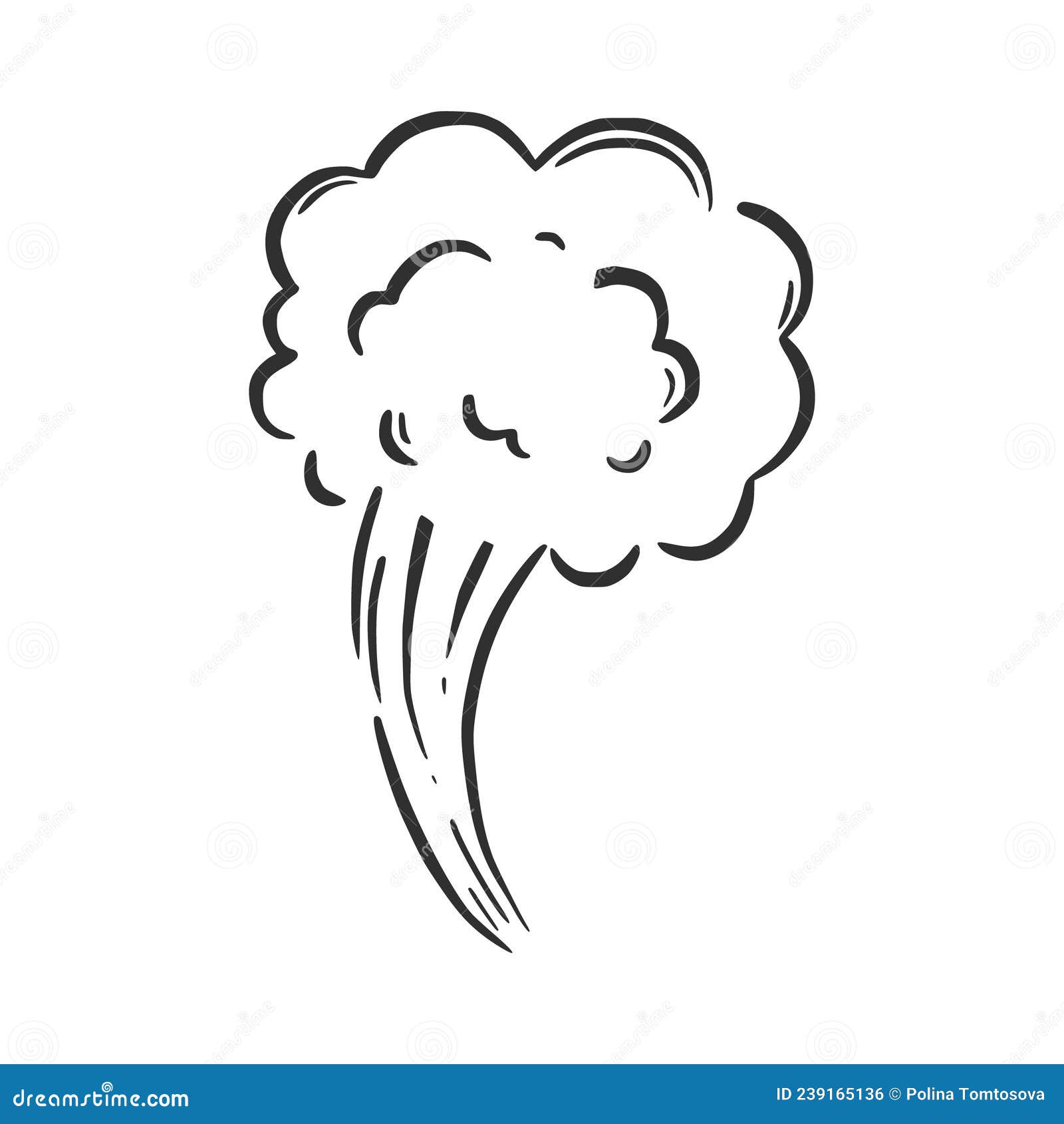 Hand Drawn Explosion Cloud, Splash Smoke Stock Vector - Illustration of ...