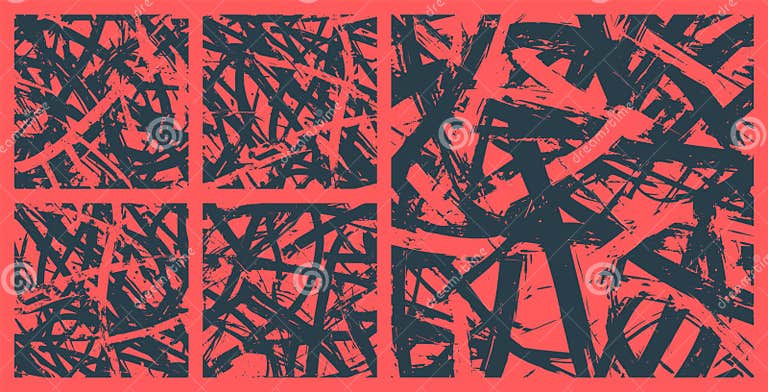 Hand Drawn Expressive Crosswise Dry Smears Grunge Seamless Pattern ...