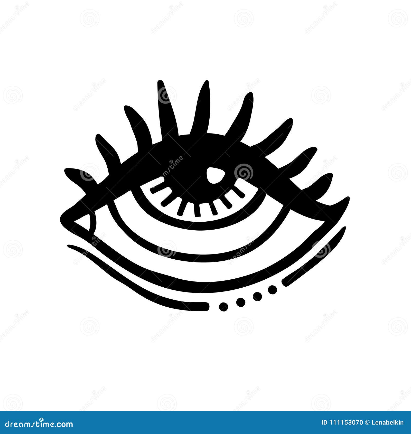 Hand drawn eye icon stock vector. Illustration of decor - 111153070