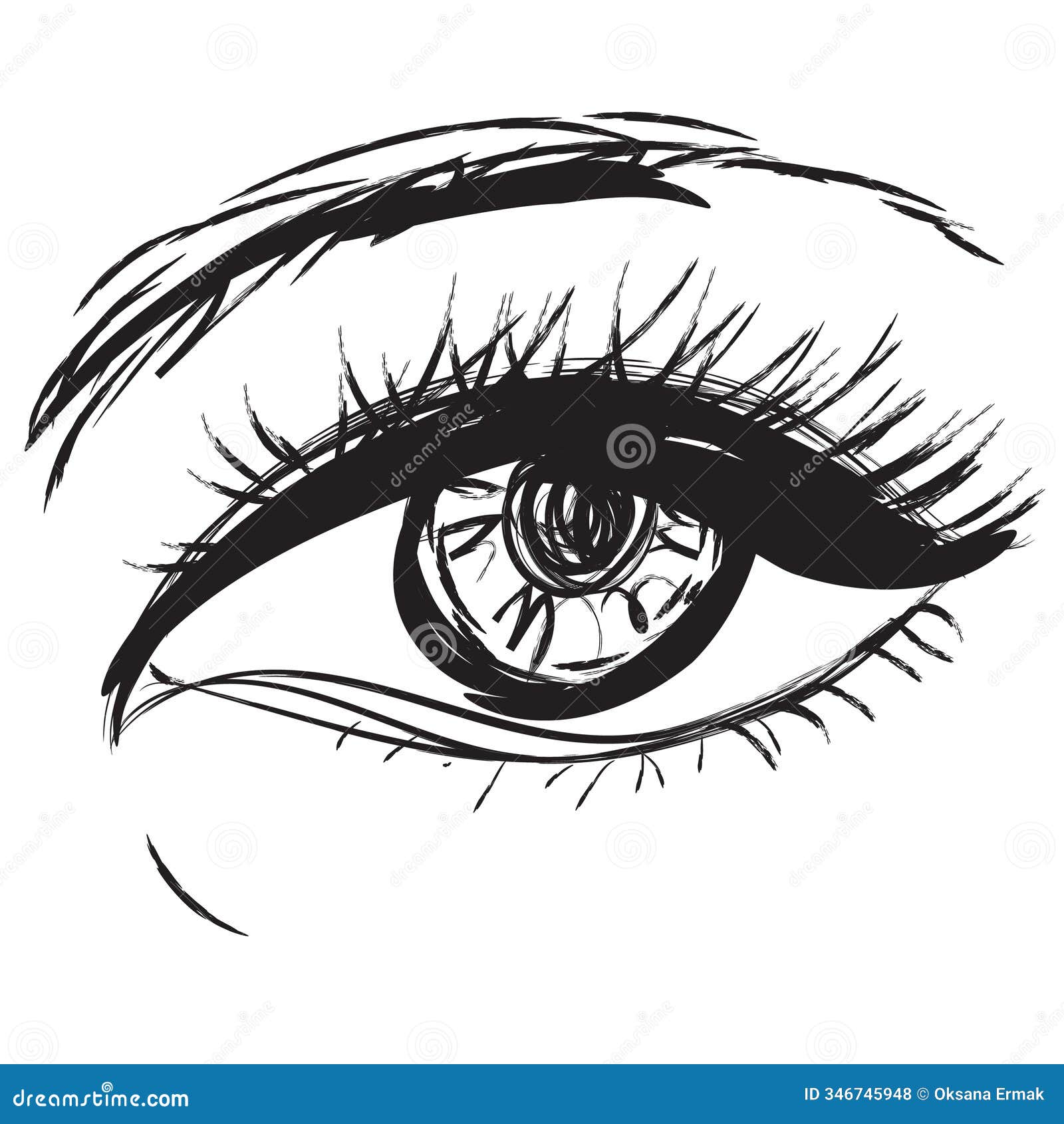 Set of Different Sketched Eye Icons Isolated on White Stock ...