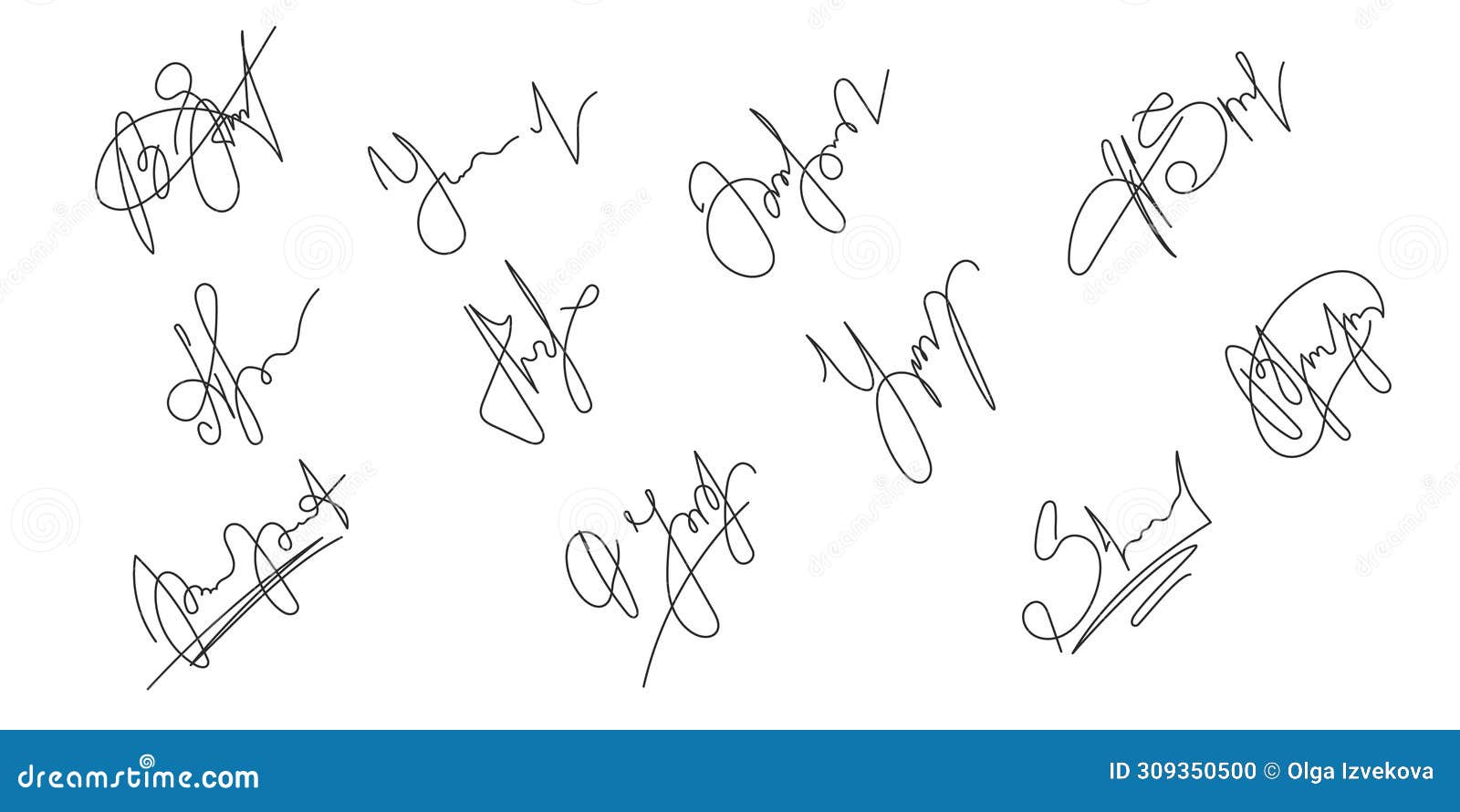 Fake Autograph Samples. Hand-drawn Signatures, Examples Of Documents ...