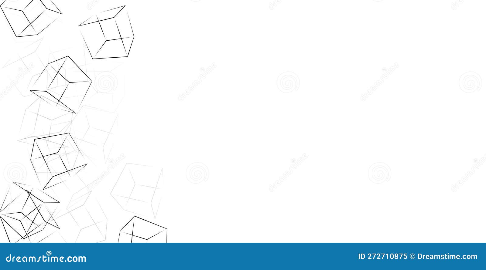 Hand Drawn Falling Cubes. Isolated on White Background Blocks of Ice ...