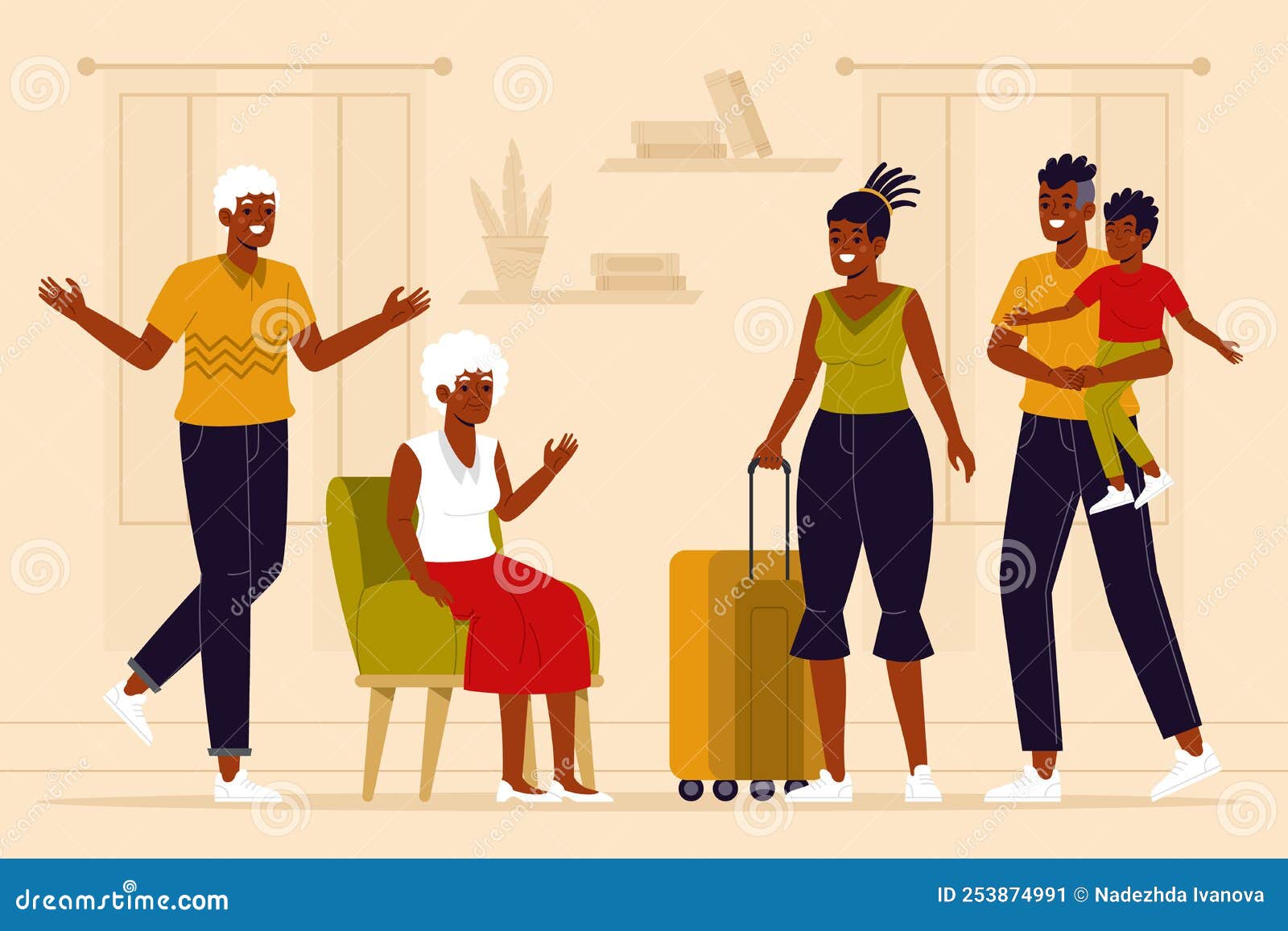 Hand Drawn Family Reunion Vector Illustration. Stock Vector ...