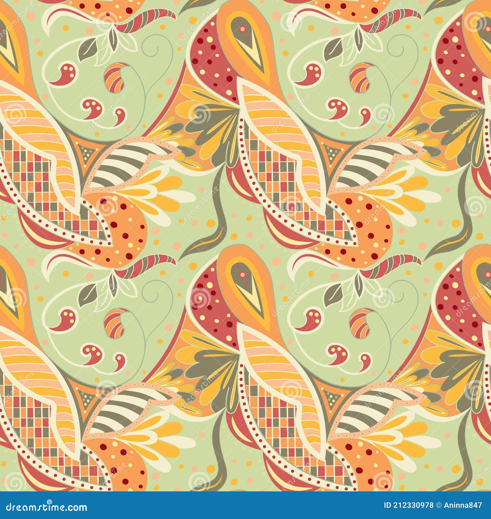 Hand Drawn Fantasy Abstract Seamless Pattern Stock Vector ...