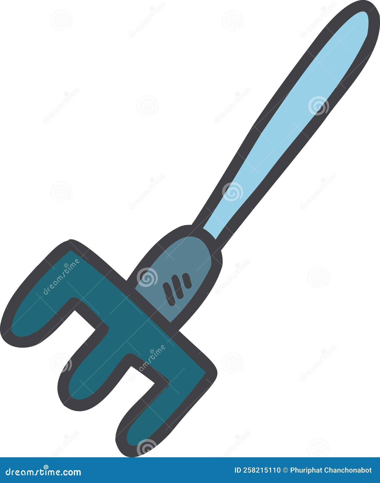 Hand Drawn Farming Fork Illustration Stock Vector - Illustration of ...