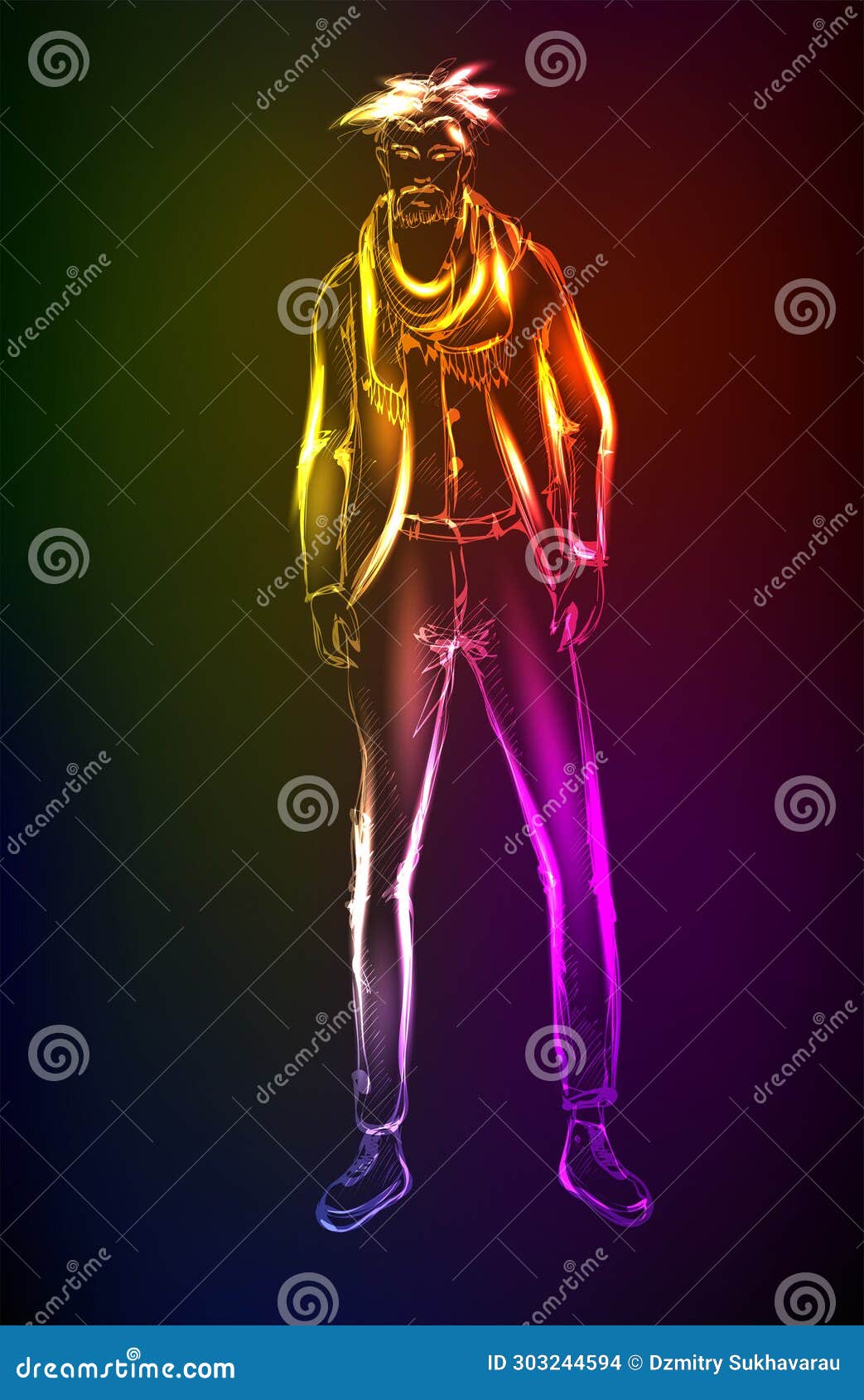 A light man stock vector. Illustration of demonstration - 303244594