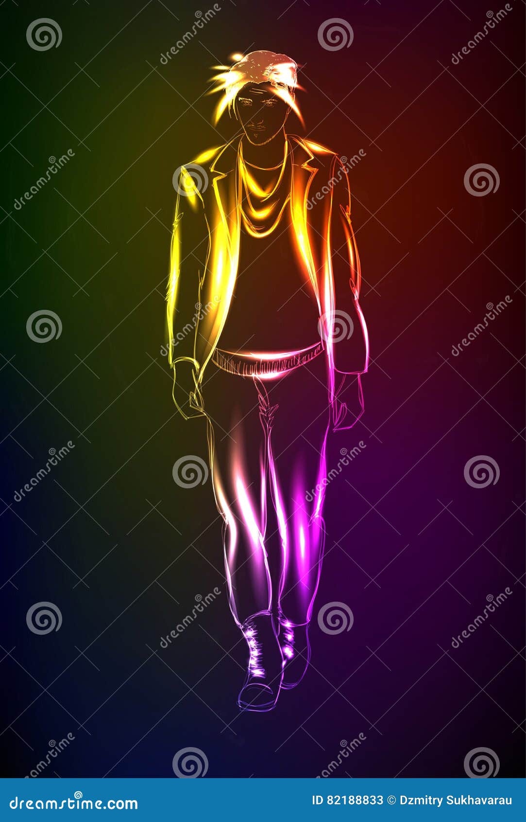 A light man stock illustration. Illustration of fashionable - 82188833