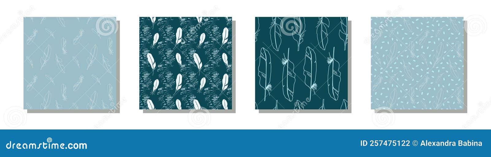 Hand Drawn Feather, Abstract Element Pattern Set. Stock Vector ...