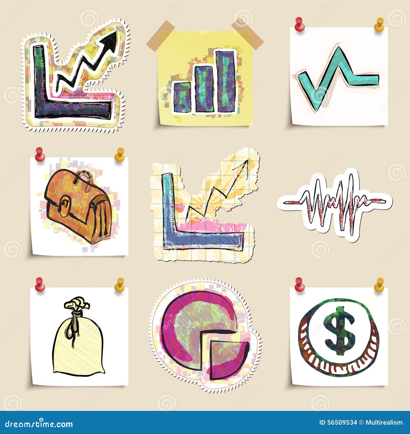 Hand Drawn Finance Emblems Set. Isolated Stock Vector - Illustration of ...