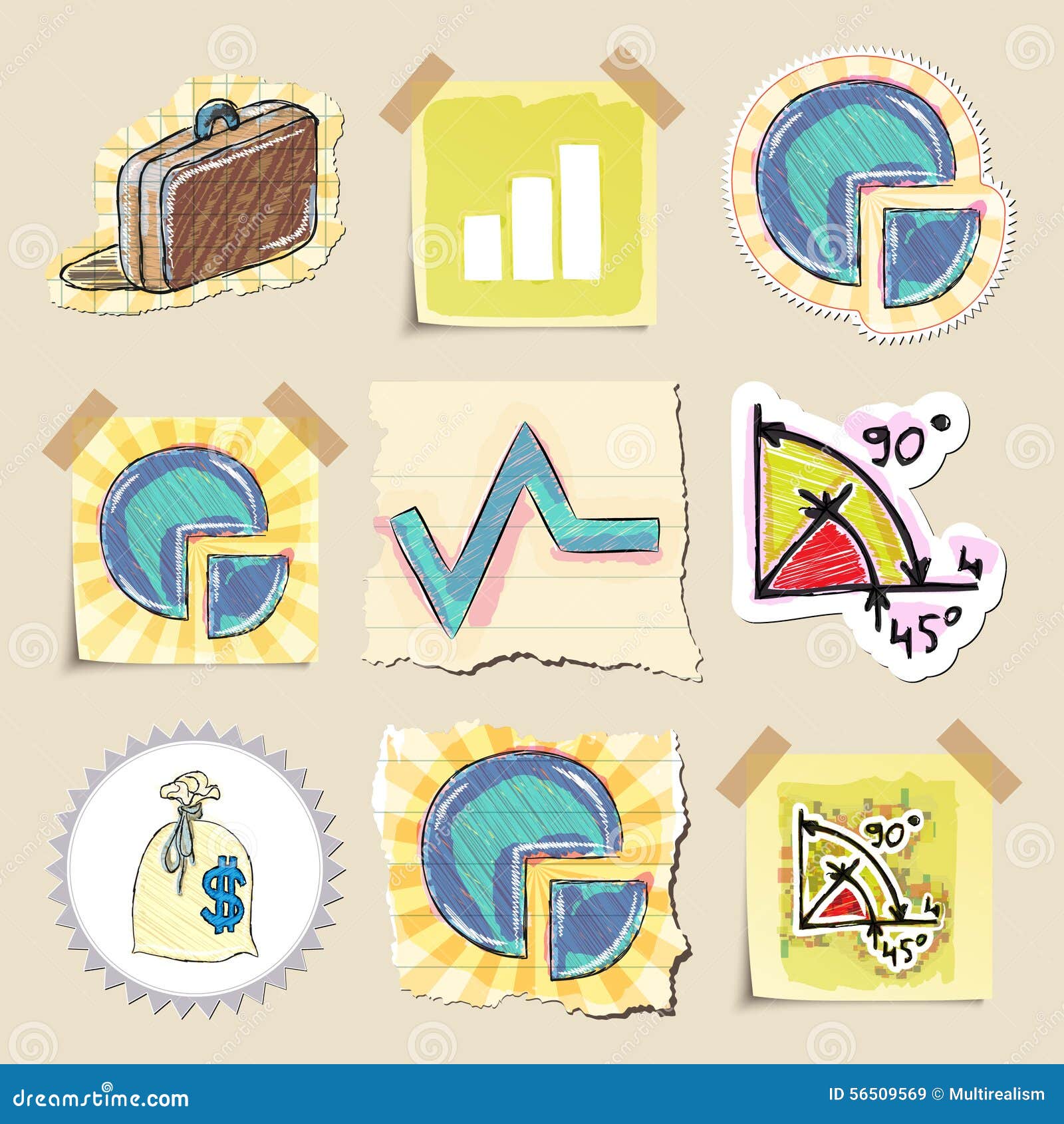 Hand Drawn Finance Emblems Set. Isolated Stock Vector - Illustration of ...