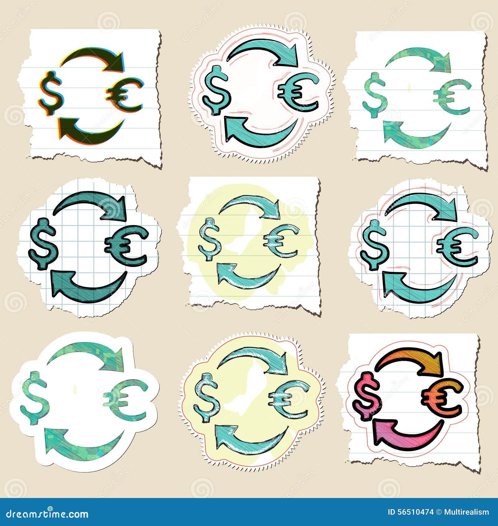 Hand Drawn Finance Emblems Set. Isolated Stock Vector - Illustration of ...