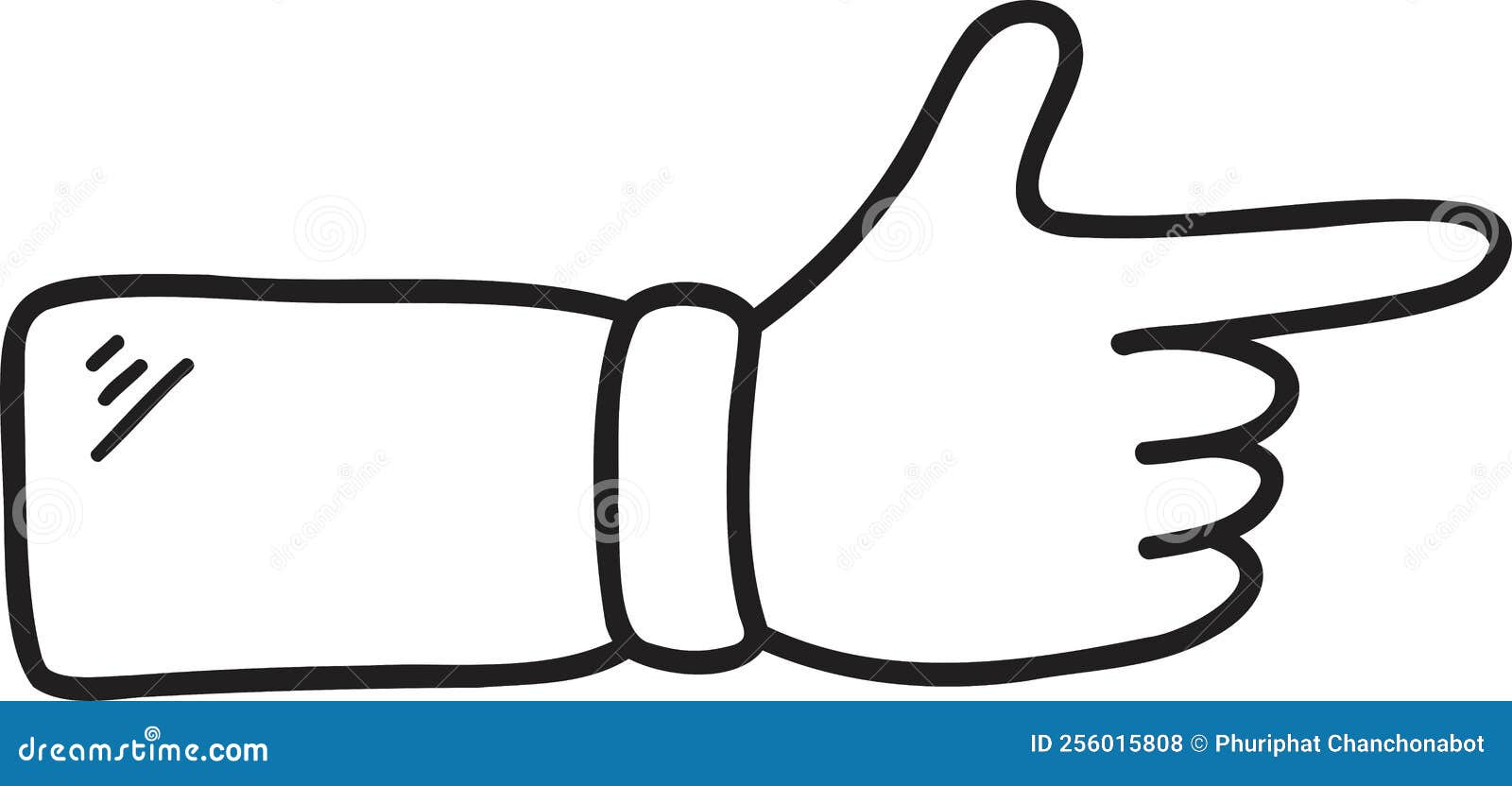 Hand Drawn Finger Pointing Illustration Stock Vector - Illustration of ...