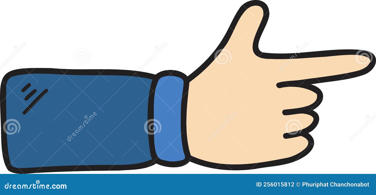 Hand Drawn Finger Pointing Illustration Stock Vector - Illustration of ...