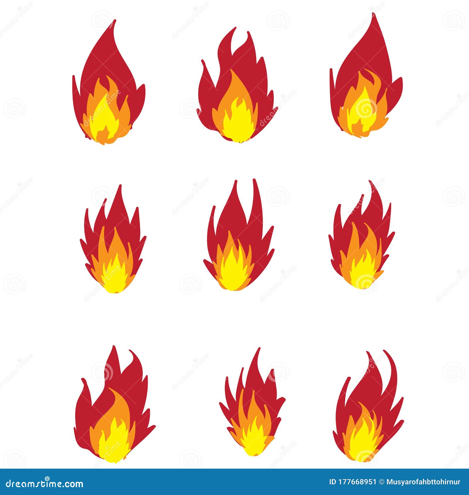 Hand Drawn Fire Flame Set with Different Shapes Isolated and Colored on ... Hand Drawn Fire Flame Set with Different Shapes Isolated and Colored on ...
