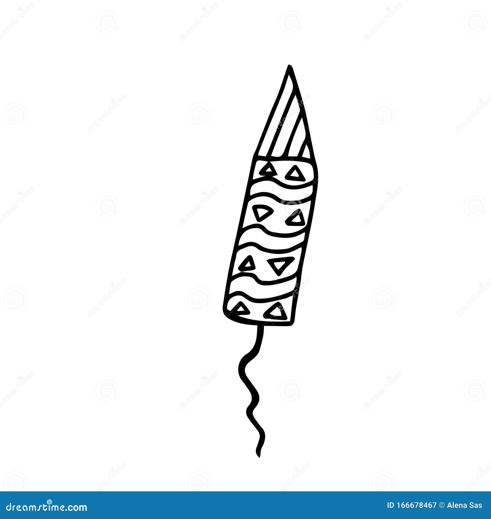 Hand Drawn Firecracker. Doodle Vector Illustrations. Stock Vector ...