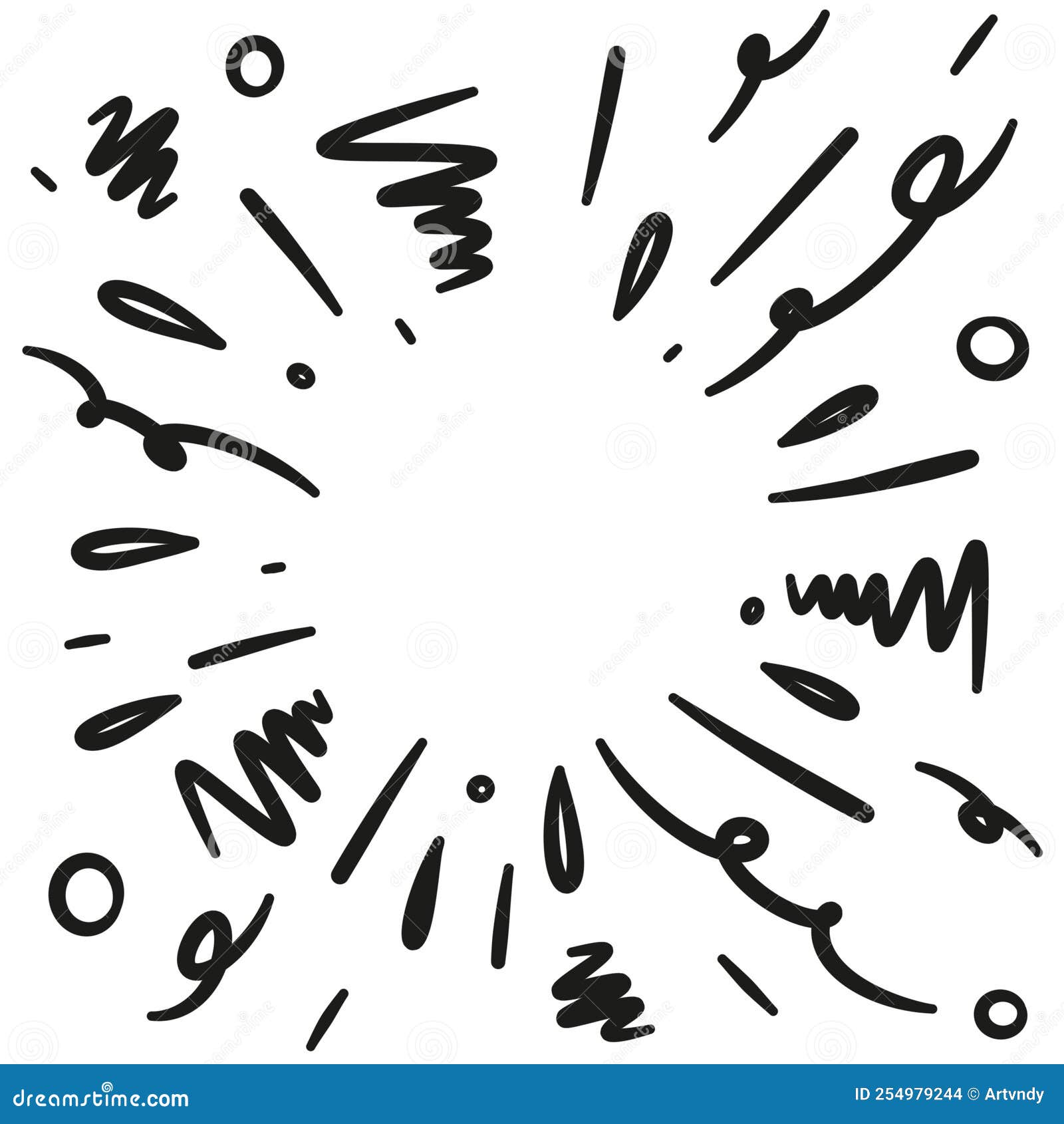 Hand Drawn Fireworks Explosion Illustration Stock Vector - Illustration ...