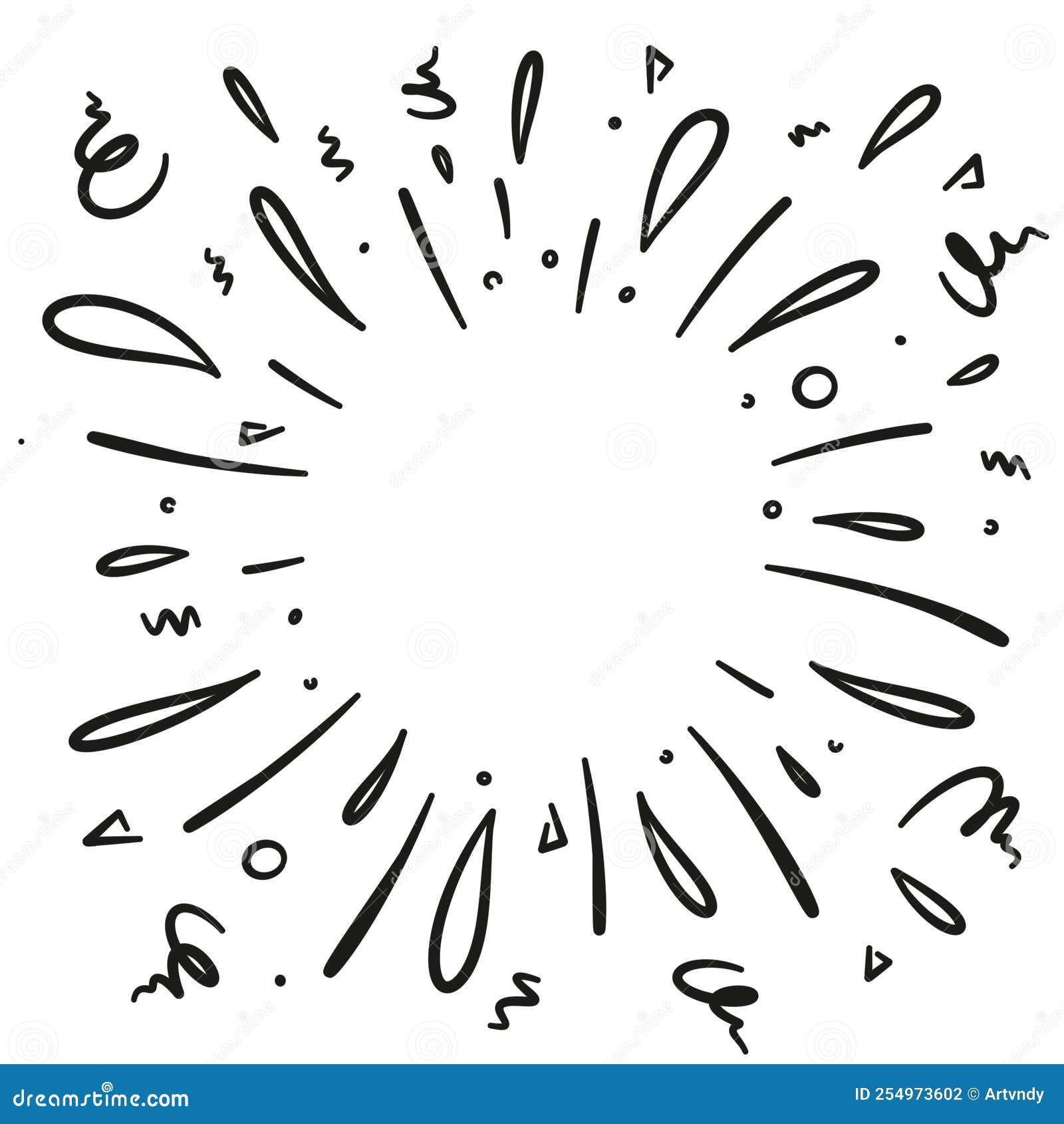 Hand Drawn Fireworks Explosion Illustration Stock Vector - Illustration ...