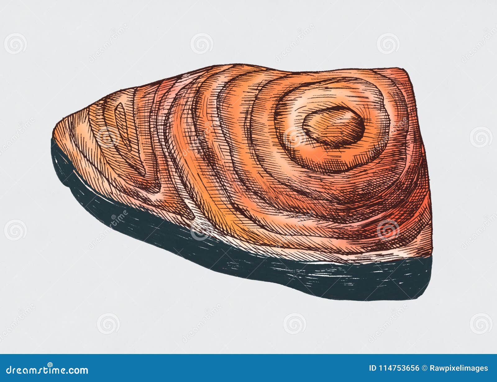 Hand Drawn Fish Fillet Illustration Stock Illustration - Illustration ...