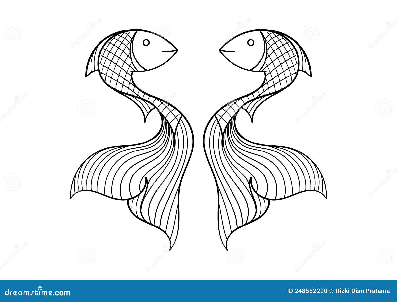 Hand Drawn Fish on a White Background Stock Vector - Illustration of ...