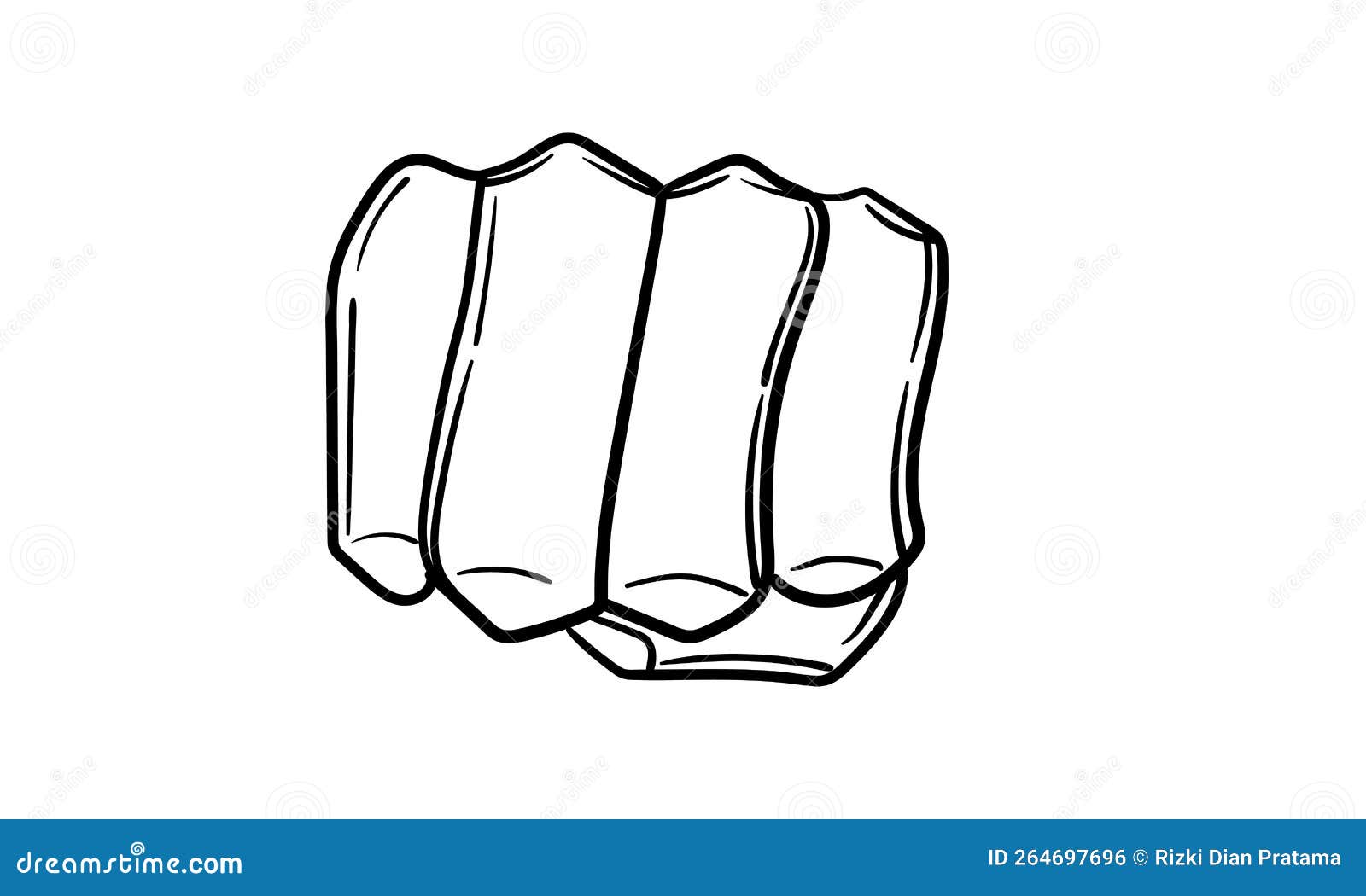 Hand Drawn Fist on White Background Stock Vector - Illustration of ...