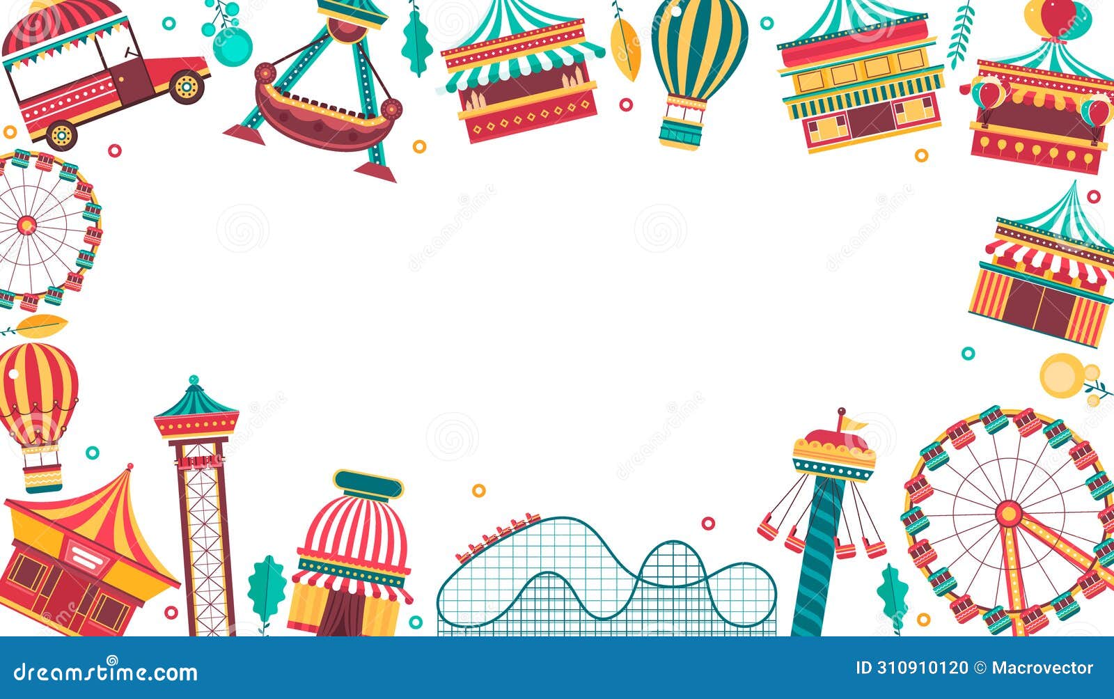 Flat Amusement Park Vertical Banners Cartoon Vector | CartoonDealer.com ...