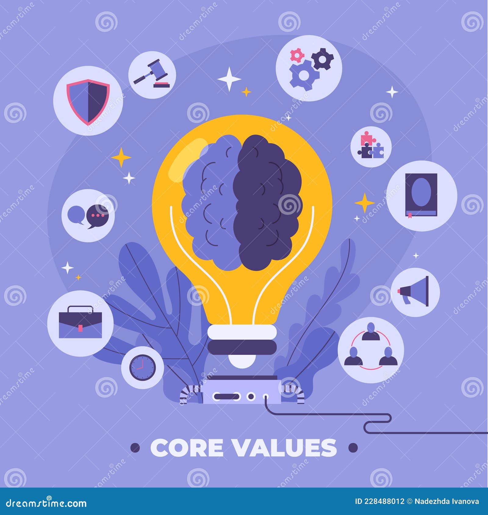 Hand Drawn Flat Core Values Concept Vector Illustration. Stock Vector ...