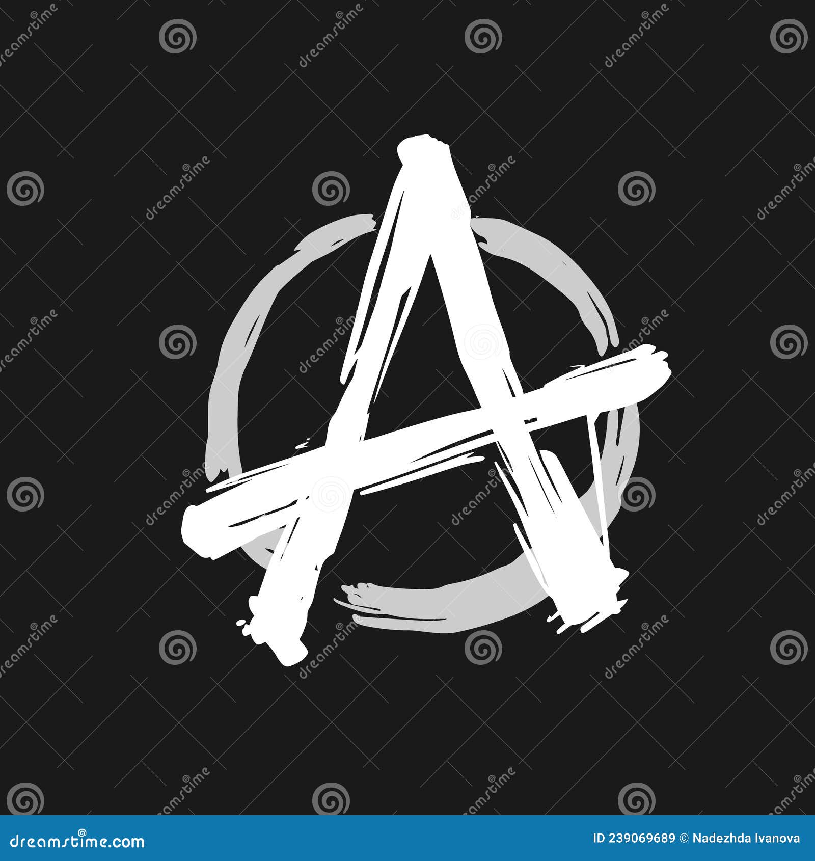Hand Drawn Flat Design Anarchy Symbol Vector Illustration. Stock Vector ...