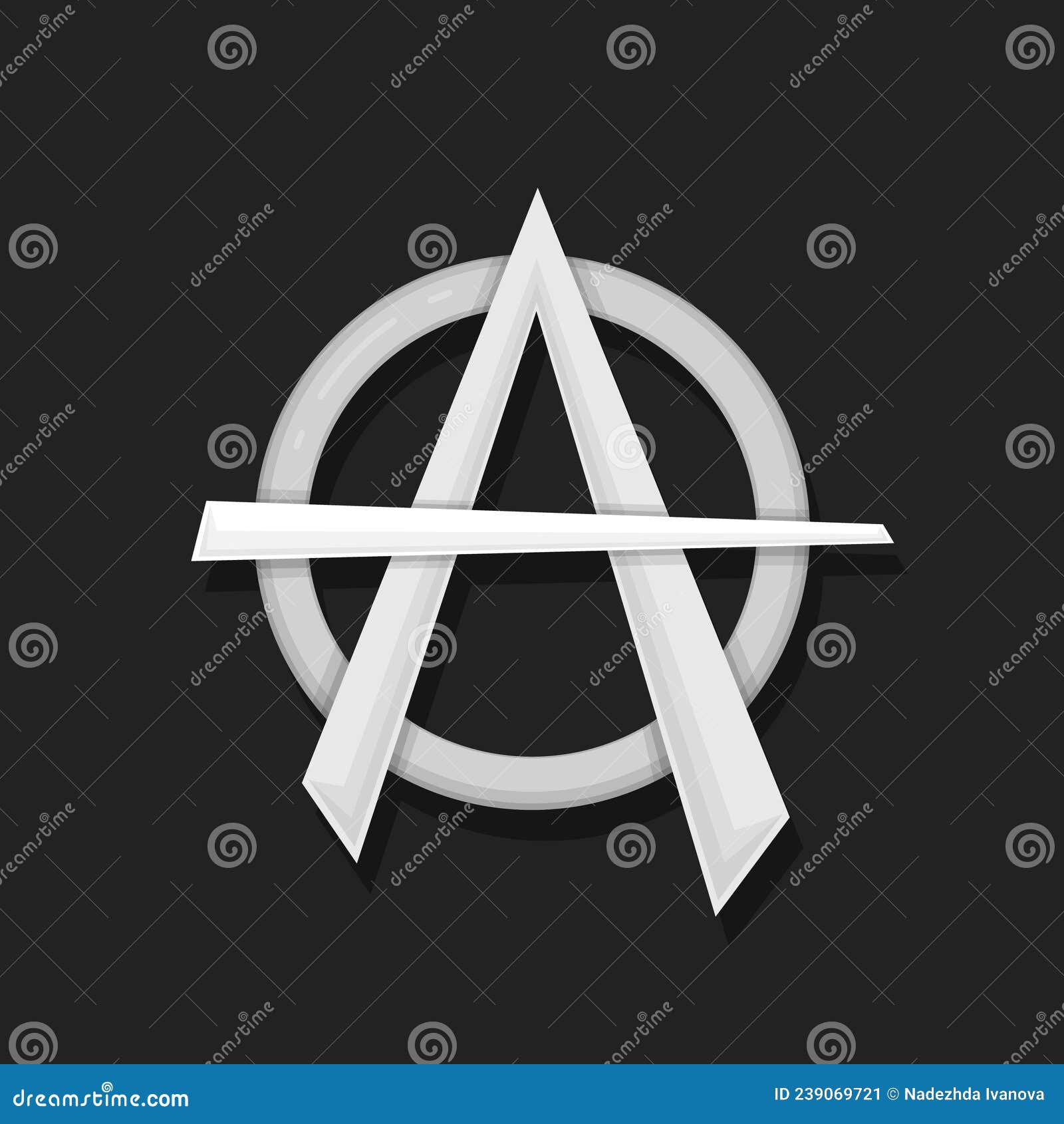 Hand Drawn Flat Design Anarchy Symbol Vector Illustration. Stock Vector ...