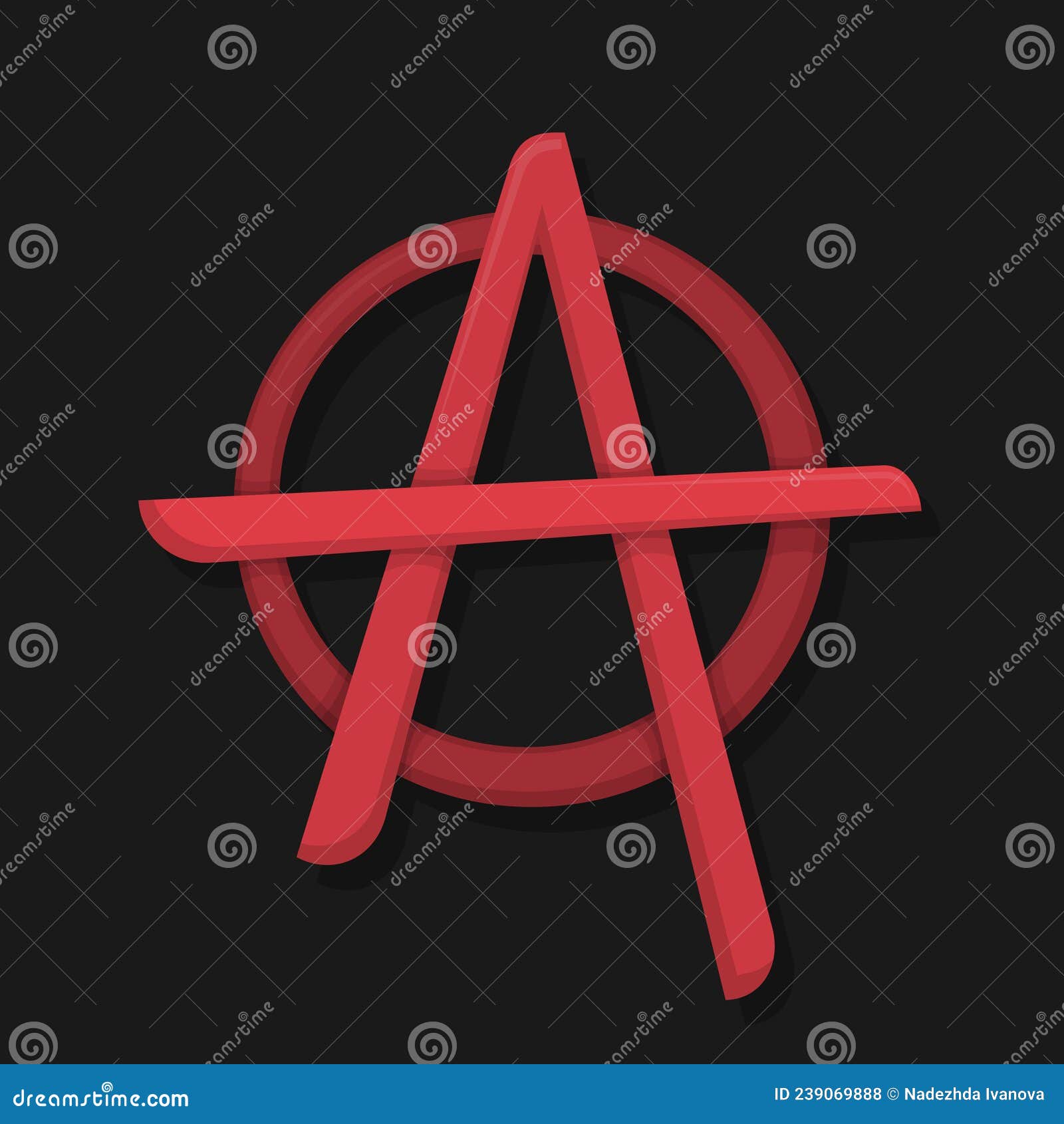 Hand Drawn Flat Design Anarchy Symbol Vector Illustration. Stock Vector ...