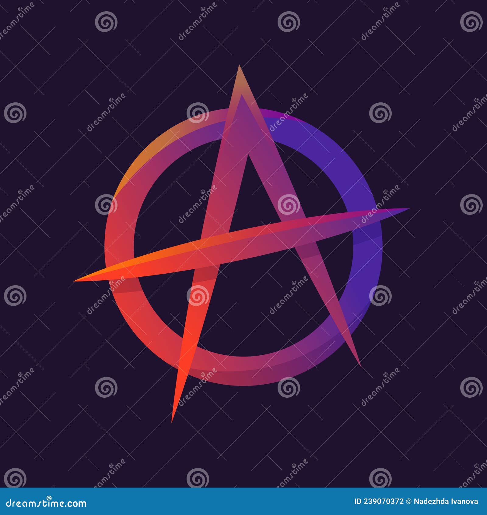 Hand Drawn Flat Design Anarchy Symbol Vector Illustration. Stock Vector ...