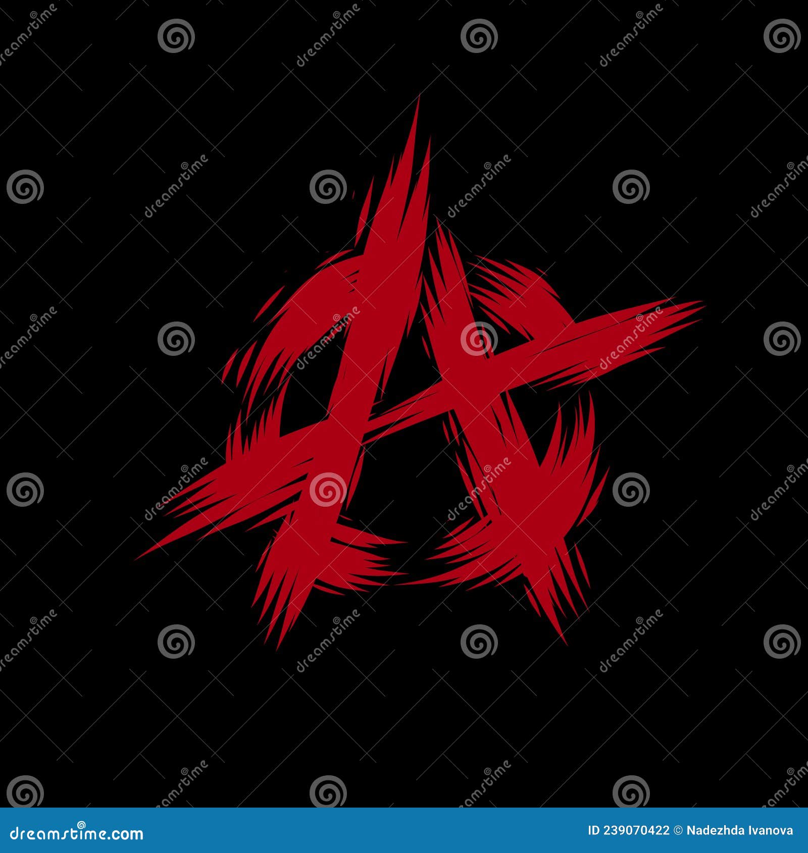 Hand Drawn Flat Design Anarchy Symbol Vector Illustration. Stock Vector ...