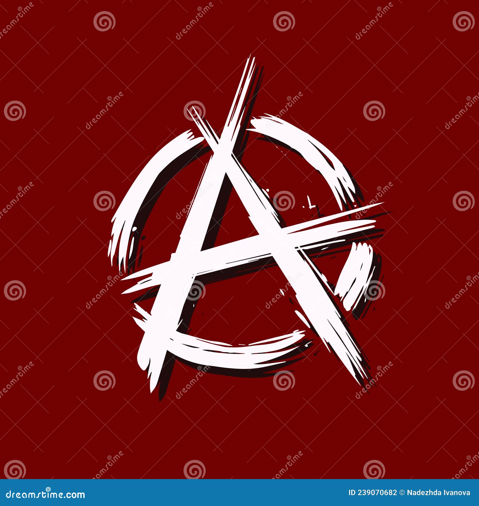 Hand Drawn Flat Design Anarchy Symbol Vector Illustration. Stock Vector ...