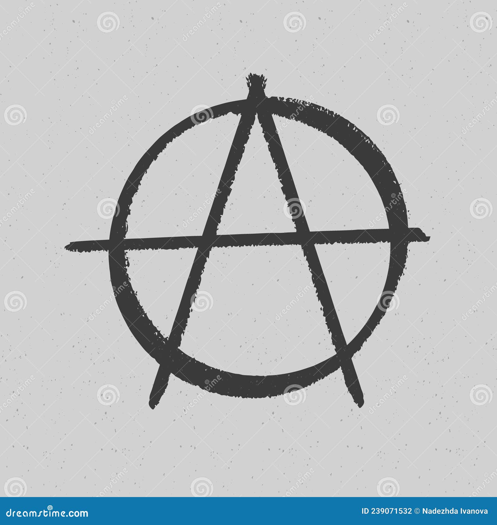 Hand Drawn Flat Design Anarchy Symbol Vector Illustration. Stock Vector ...