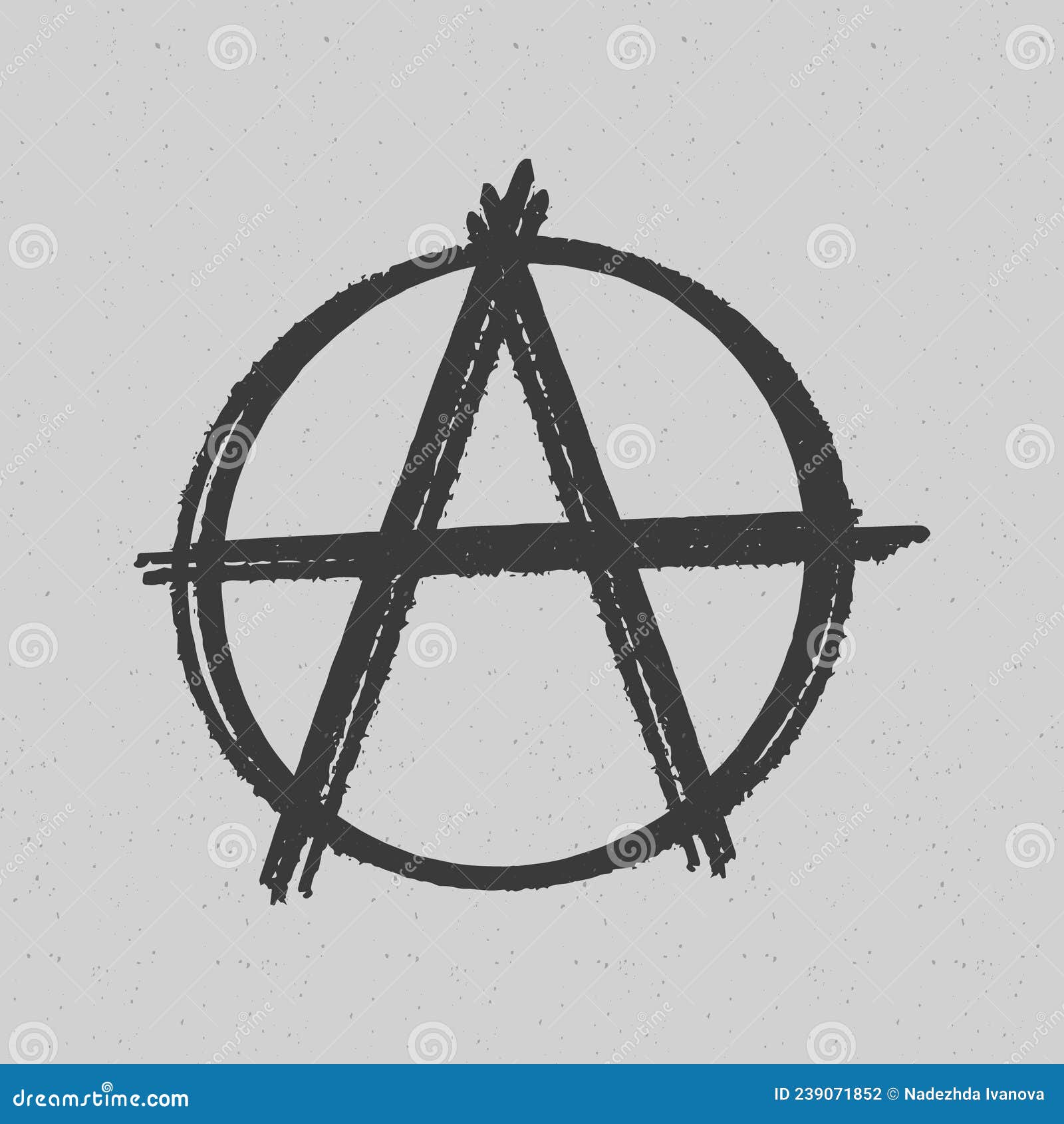 Hand Drawn Flat Design Anarchy Symbol Vector Illustration. Stock Vector ...