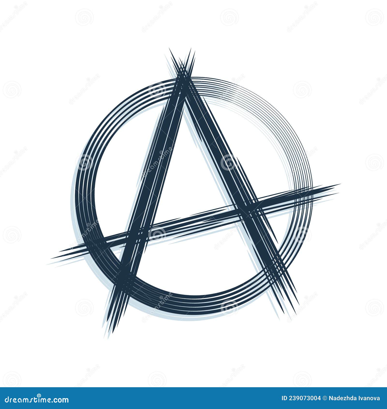 Hand Drawn Flat Design Anarchy Symbol Vector Illustration. Stock Vector ...