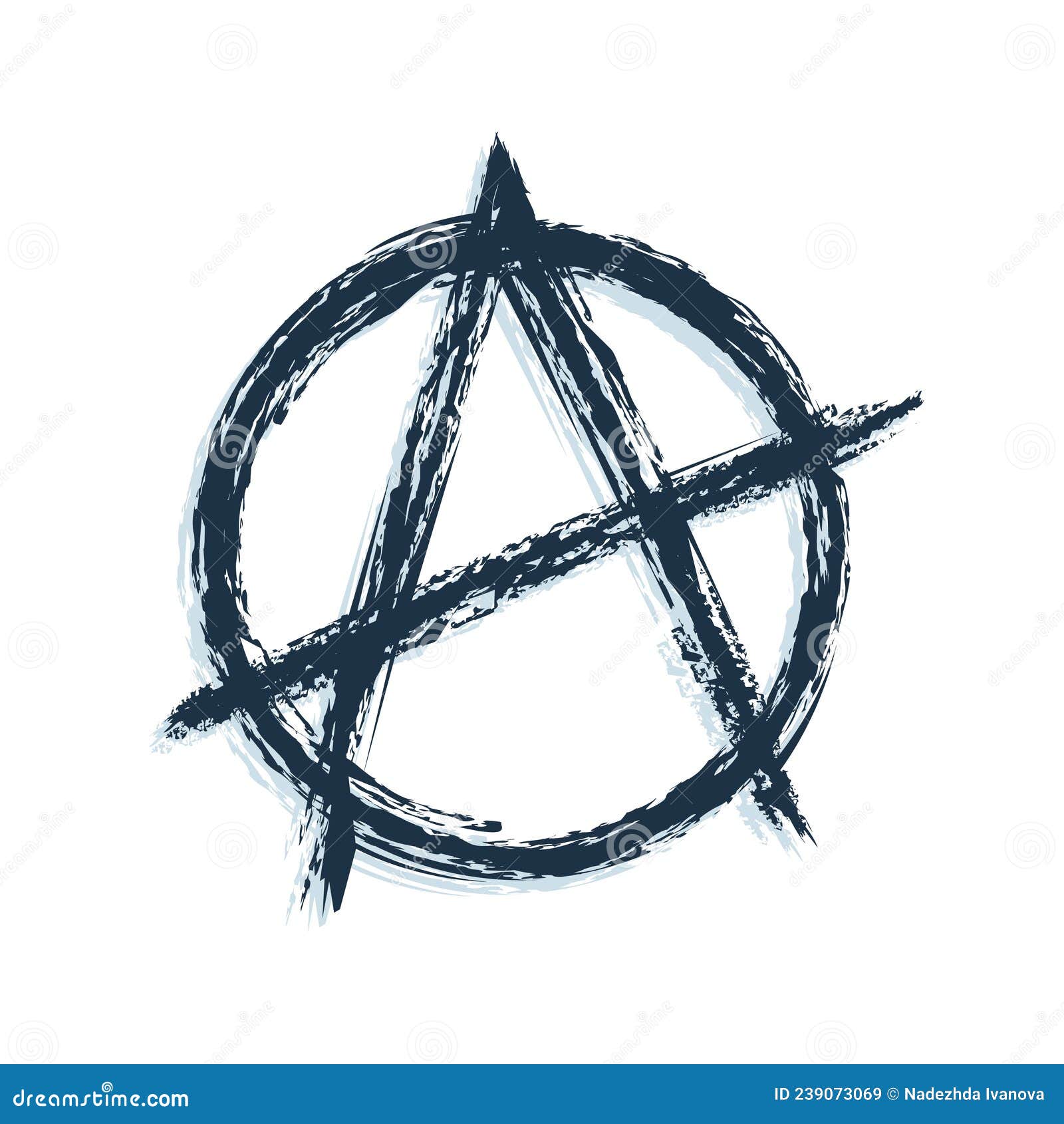 Hand Drawn Flat Design Anarchy Symbol Vector Illustration. Stock Vector ...