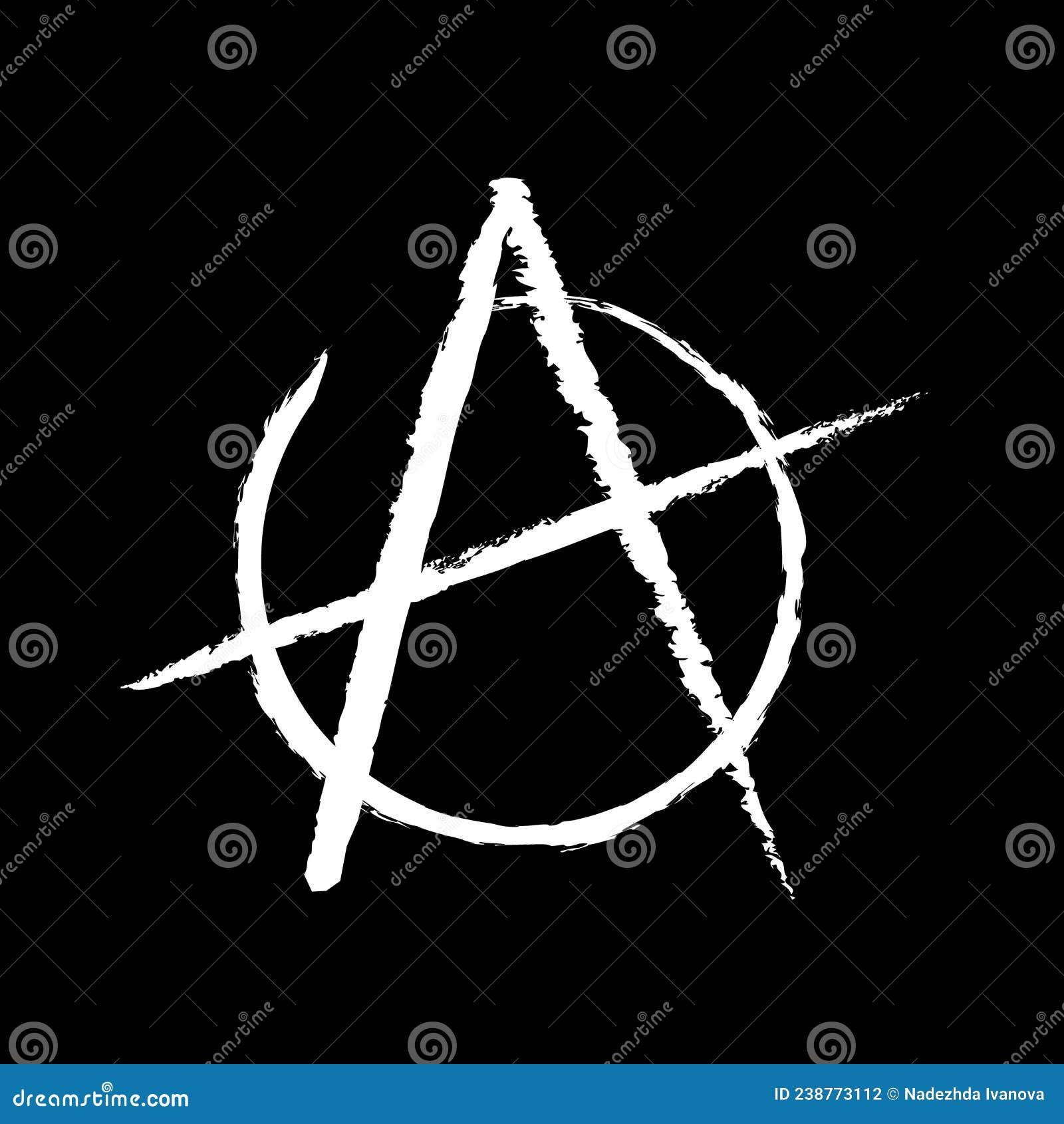 Hand Drawn Flat Design Anarchy Symbol Vector Illustration. Stock Vector ...